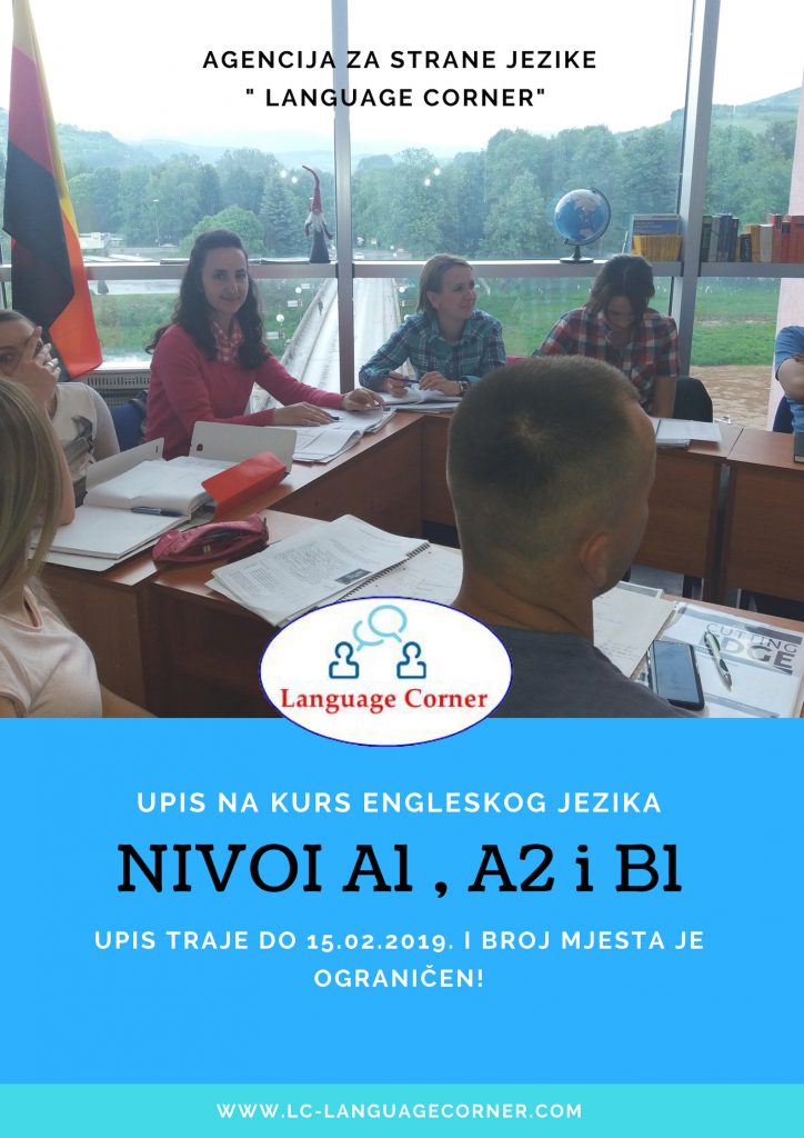 Upis na kurs ENGLESKOG JEZIKA za A1, A2, B1 - Language Corner